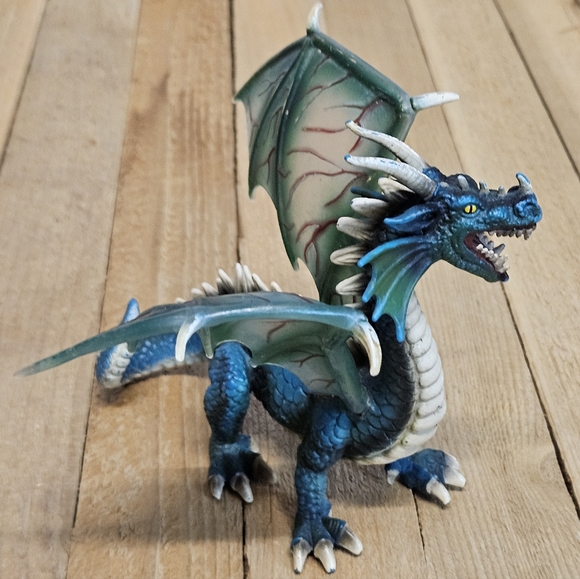 Toys | Schleich Dragon Figurine Green Blue Missing Part Of Tongue ...